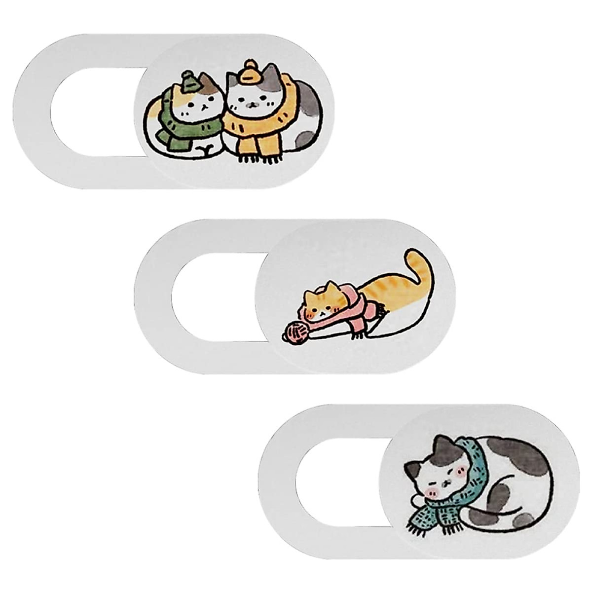 SOLUSTRE 18 pcs Camera Cover Webcam Sticker Slider Plastic Webcam Cover Laptop Camera Shutter Web cam Covers for Laptop Webcam Cover Slide Laptop Camera Sticker abs Safety Cover Japanese