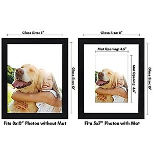 Americanflat 11x14 Picture Frame in Black - Use as 5x7 Frame with Mat or 11x14 Frame Without Mat & 8x10 Picture Frame in Black - Displays 5x7 with Mat and 8x10 Without Mat - Engineered