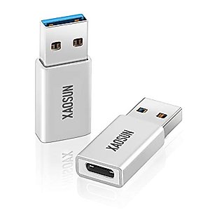 [10Gbps] USB C Female to USB Male Adapter (2-Pack), 3.1 USB A to USB C Adapter, XAOSUN One-Sided SuperSpeed Data Sync & 100W Fast Charging - Compatible with Laptop, PC, Charger, Power Bank, Quest Link