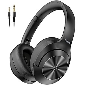 Qaekie Active Noise Cancelling Headphones - 100H Playtime Wireless Over Ear Bluetooth Headphones Deep Bass, Noise Canceling Wireless Headphones with Mic, HiFi Audio for Adults Travel/Home/Office