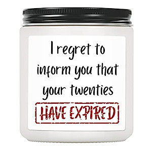 30th Birthday Candle Gift, Funny 30th Birthday Gifts for Women, Men - 30th Birthday Gift Present for Her, Him, Friends, Sister, Brother, Wife, Husband - 30th Gift Ideas - 7oz Lavender Scented Candles