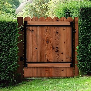 Adjust-A-Gate 2 Way Lockable Easy to Install Steel Frame Gate Latch with Installation Building Kit and Telescoping Bars (2 Pack)