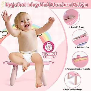 Smasiagon Toddler Toys Age 1-2, Magnetic Drawing Board, Early Learning Doodle Board Writing Painting Sketch Pad, Birthday Christmas Day Gifts for 1 2 3 Year Old (Pink)