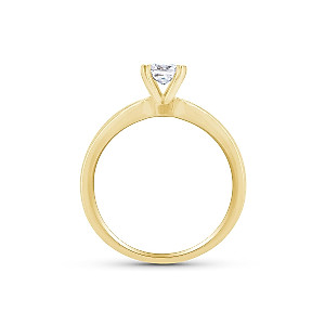 Jewel Zone US Princess Cut White Cubic Zirconia Anniversary Solitaire Ring in 14k Gold Over Sterling Silver (0.25 Carat)