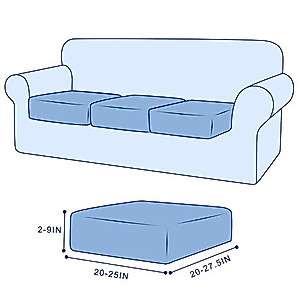 SUBRTEX Spandex Elastic PU Leather Couch Stretch Water-Proof Patio Durable Cushion Slipcovers Furniture Protector Slip Cover for Settee Sofa Seat for Replacement in Living Room