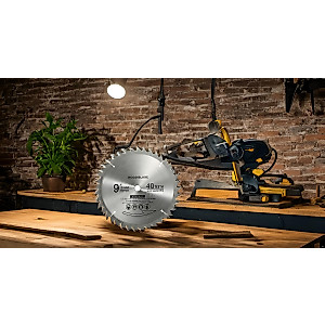 KuangBBBTools 9" 40 Teeth Carbide Tip Wood Cutting Circular Saw Blade Table Saw Blade Miter Saw Blade with 5/8" Arbor for General Purpose