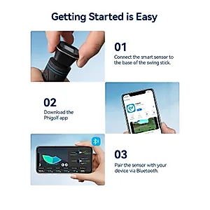 PHIGOLF Home Golf Simulator, Enjoy Interactive Golfing with Smart Motion Sensor and Swing Stick for Indoor and Outdoor Fun - Compatible with Android, iOS, WGT, and E6 Connect Series