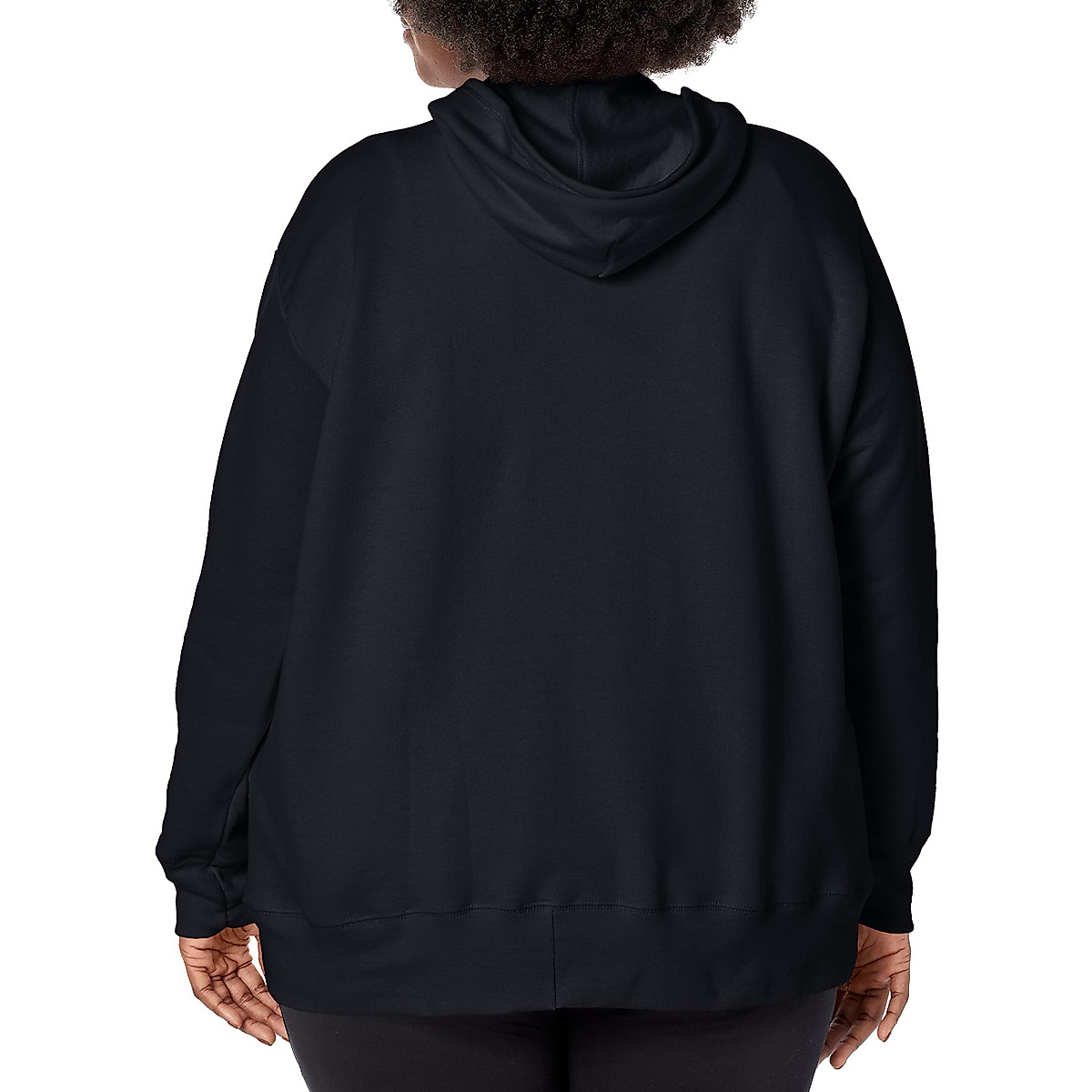 JUST MY SIZE womens Comfortsoft Ecosmart Fleece Full-zip Women's athletic hoodies, Ebony, 3X US