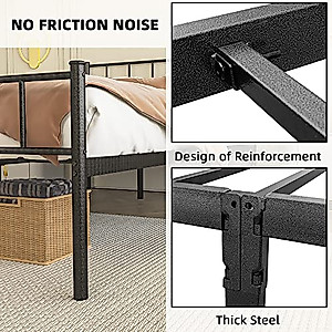 Aolthin Full Bed Frame, Platform Bed Frame with Headboard, 13 "Storage at Bottom, No Need for Spring Box, Silver Black