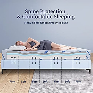 Vyfipt Twin Size Memory Foam Mattress 8 Inch Bed in a Box Bamboo Charcoal Infused Gel Foam Cooling Medium Firm Mattress - Breathable - No Box Spring Needed – Twin,8 Inch
