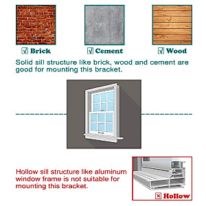 Daisypower Window AC Bracket,Window Air Conditioner Support Bracket Light Duty,Sturdy Structure AC Unit Bracket,Up to 85lbs, 5,000~12,000BTU(S)