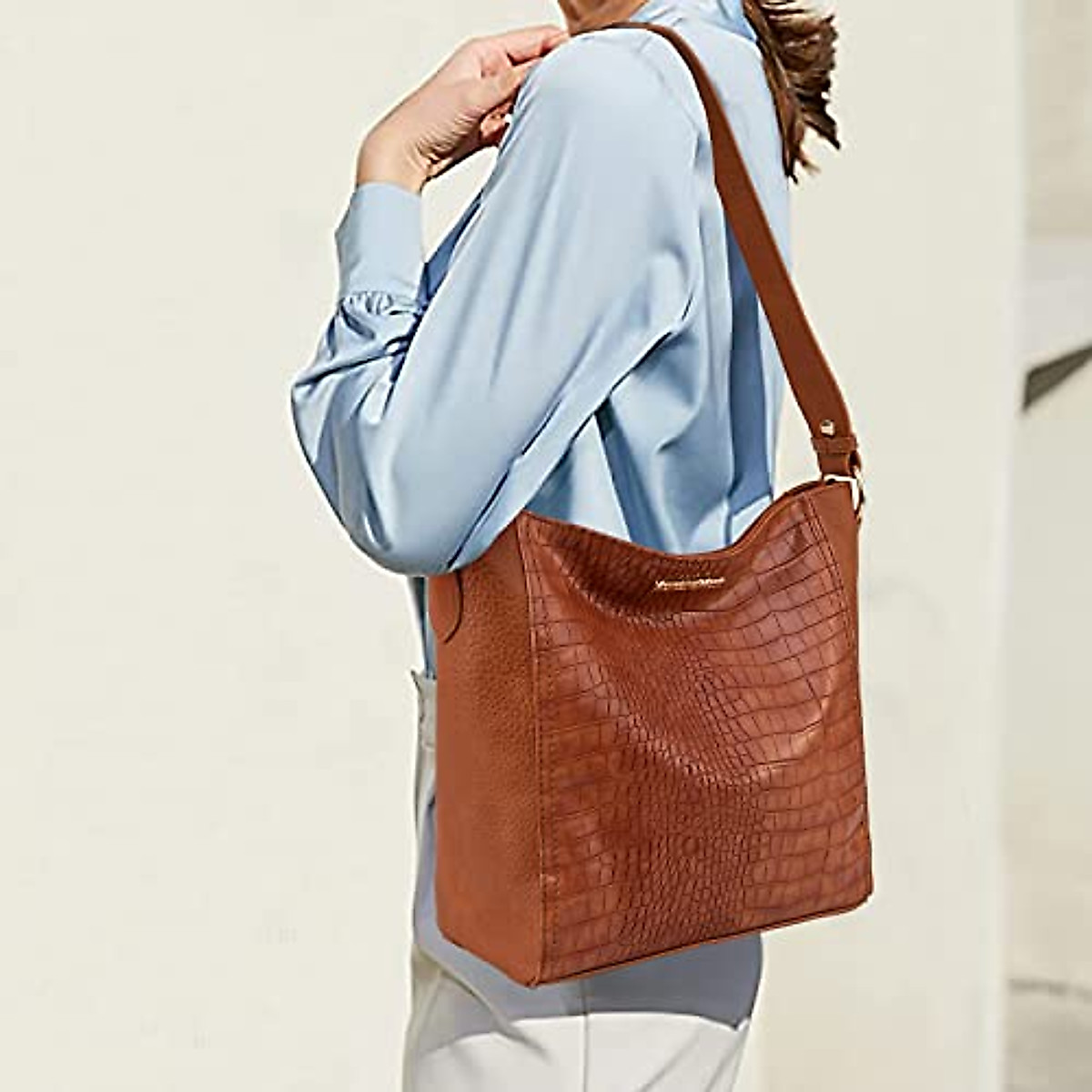 Montana West Purses for Women Crocodile Shoulder Purses and Handbags Hobo Bags for Women MWC-070CBR