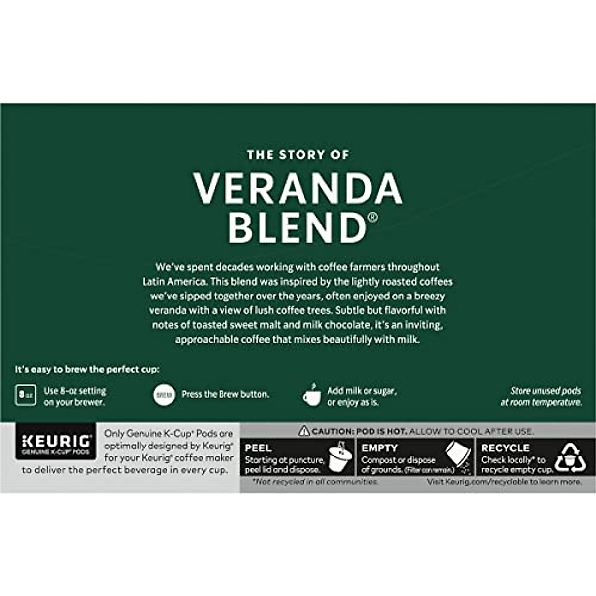 Starbucks Veranda Blend Blonde, K-Cup Portion Pack for Keurig K-Cup Brewers, 10-Count (Pack of 2)