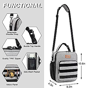 HSHRICH Lunch Box for Men Women, Insulated Reusable Portable Lunchbox - Adults Small Lunch Bag for Office Work Picnic (Grey)