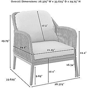 Crosley Furniture Haven 2-Piece Outdoor Chair Set, Wicker Patio Chairs for Conversation, Porch, Deck, Light Brown with Light Gray Cushions