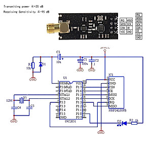 2Pcs NRF24L01+PA+LNA RF Wireless Transceiver Module with SMA Antenna 2.4G 1100m & Wireless Module with Breakout Adapter On-Board 3.3V Regulator