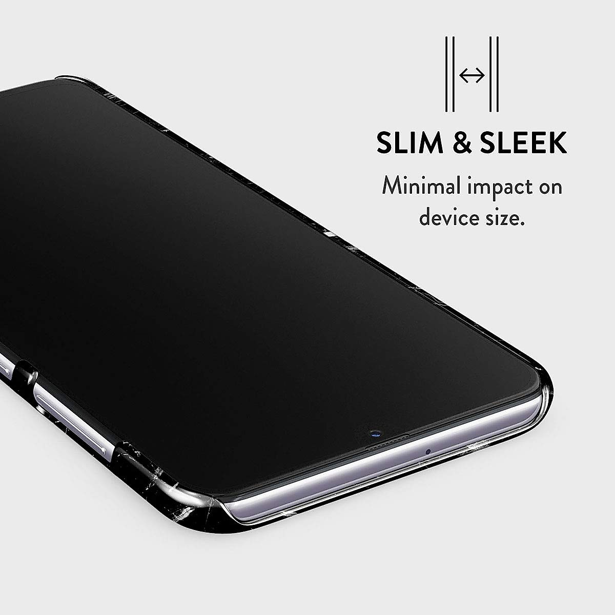 BURGA Phone Case Compatible with Samsung Galaxy A40 - Noir Origin Black Marble Cute Case for Girls Thin Design Durable Hard Plastic Protective Case