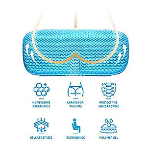 Upgraded version of double-layer three-dimensional honeycomb seat cushion, 2000 honeycomb ventilation holes, polymer gel fully breathable and decompressed, multi-functional and practical seat cushion
