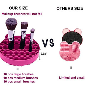 Makeup Brush Cleaning Mat,2 in 1 Makeup Brush Holder for Washing and Holder, Silicone Scrubber Pad for Drying Rack Cosmetic Clean Tools, 1 Pack