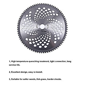 HritHcoxi 10 Inch Carbide Alloy Brush Cutter Trimmer Blade for Weeder, 3pcs Weed Eater Blade Grass Cutter Circular Saw Blade Brush Cutter Blade 40T, 60T, 80T