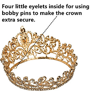 Dicunoy 2 Pack Crowns Tiaras for Little Girls, Vintage Gold Silver Crown Cake Topper, Small Crystal Diamond Princess Crown, Birthday, Prom, Christmas, Halloween Costume Party, Photo Shoot