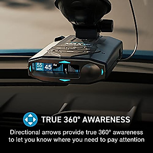 Escort MAX 360 MKII Radar and Laser Detector Bluetooth Enabled, 360° Directional Arrows, Exceptional Range, Shared Alerts, Drive Smarter App, Black