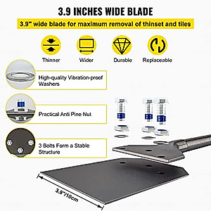 VEVOR SDS Plus Tile Removal Tool with Point Chisel for Floor Scraper and Concrete Demolition Chisel Bit 3.5" x 9.5"