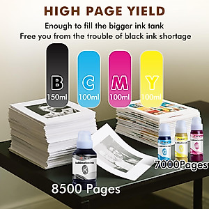 A-SUB Sublimation Ink Refill for ET-2800 ET-2803 ET-2850 ET-2400 ET-2720 ET-2760 ET-4800 ET-4700 ET-4760 ET-15000 Heat Transfer on Mug, Tumbler, T-Shirt