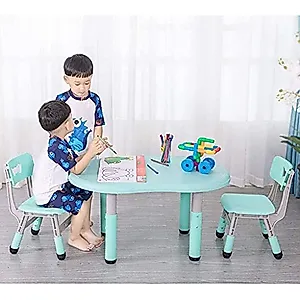 Walnut Children's Table Chair Set Kindergarten Toy Table Home Study Table Can Be Adjusted Up Down Environmental Protection Materials (Color : E)
