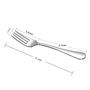 LOUVI Stainless Steel 12-Pack Table Dinner Forks Set, Top Food Grade Stainless Steel Silverware Forks,Mirror Finish & Dishwasher Safe,Use for Home,Kitchen or Restaurant,(Silver 8 Inches)