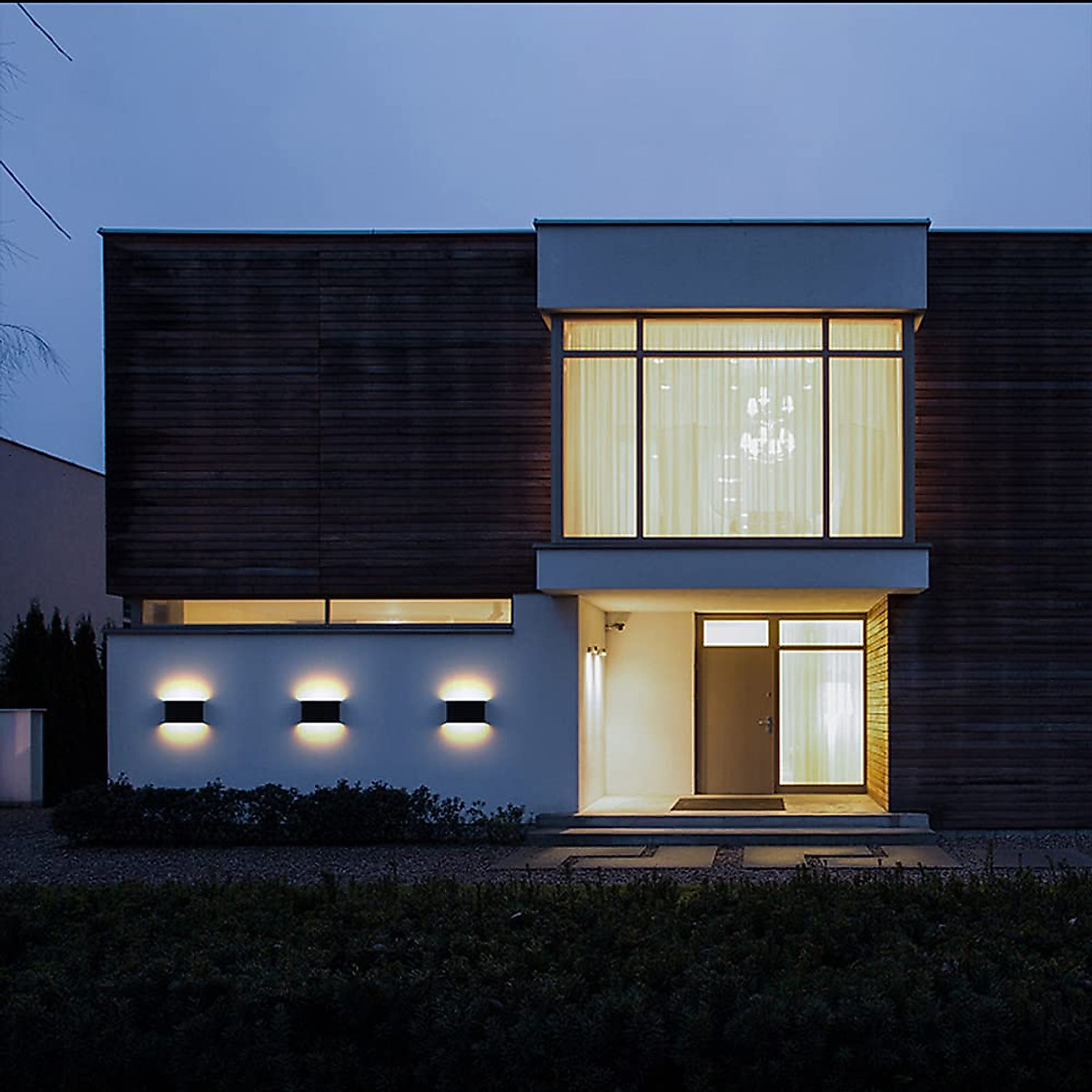 CHENBAI 12W Modern Black Hallway Wall Light IP65 Aluminum Waterproof Wall Lamp Modern Slim COB Exterior Up/Down Wall Mounted Square Light for Outdoor Home Garden Decorate Warm Light