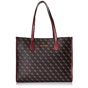 GUESS Silvana Tote Brown Logo/Merlot One Size