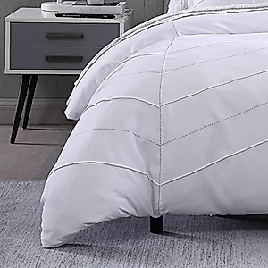 City Scene Courtney Comforter Set, King, White
