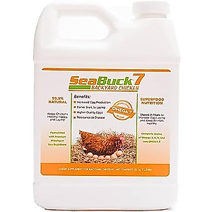 SeaBuck 7 Chicken & Bird Supplement with Sea Buckthorn to Improve Egg Quality (1-Month Supply for 20 Chickens) – Earlier Laying, Egg Production Booster & Higher Quality Eggs