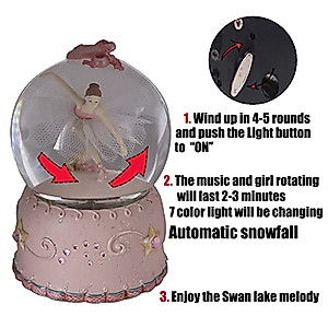 Singeek Ballerina Snow Globe Plays Ballet Tune You are My Sunshine,Christmas Music Snowglobes Ballet Recital Gifts for Girls,Wife,Daughter,Granddaughter