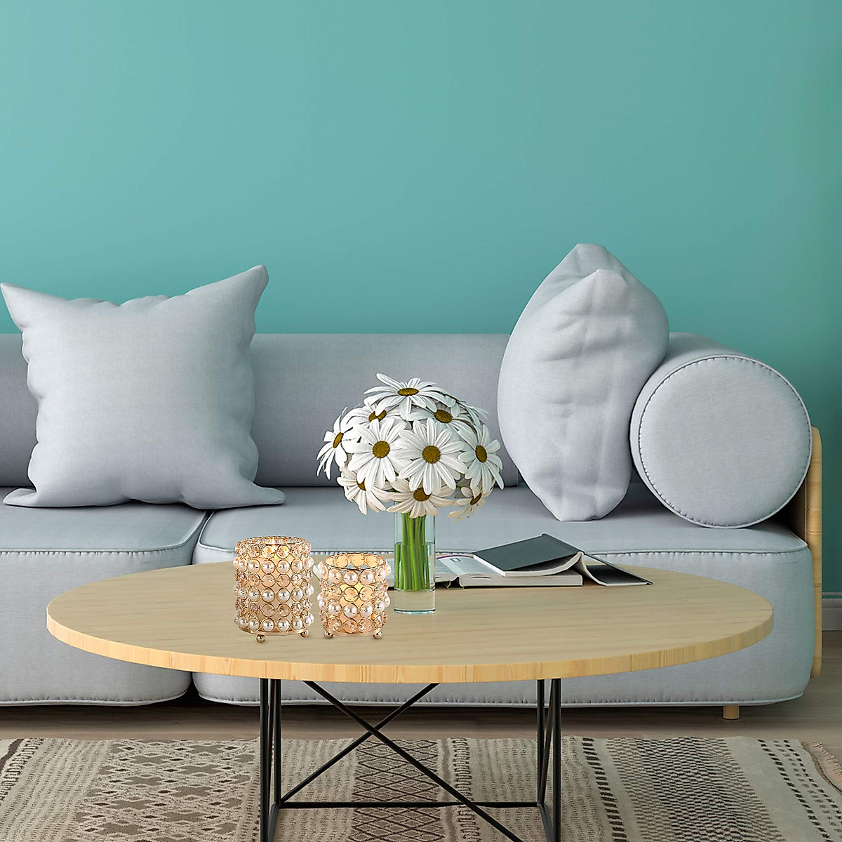 Dotline Deco Candle Holders Most Preferred Decorative Crystal Candle Holder for Home Office Living Room Indoor Garden Dining Great Gift, for Weddings, Anniversary, Party and Home Décor(Gold, Small x1)