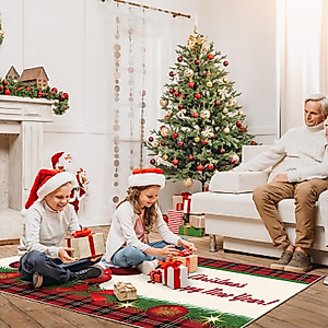 Anibedding Christmas Area Rug for Entryway 3'x5' Non Slip Washable Area Rug Low Pile Carpet for Bedroom Living Room Kitchen