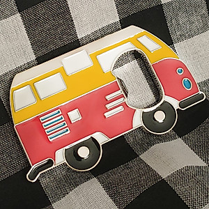 2-Pack Bottle Openers Magnet with Fridge Sticker Refrigerator Magnet Beer Bottle Openers, Christmas Bus Beer Bottle Openers for Christmas Decor Indoor Outdoor Picnic Home Kitchen Tools (Bus)