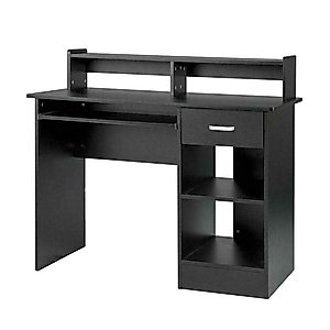 Thaweesuk Shop New Black Writing Table Computer Desk Laptop PC Wood Workstation Study Office Home Work Furniture E1 15mm Chipboard 43.3" x 19.69" x 37.4" (LxWxH
