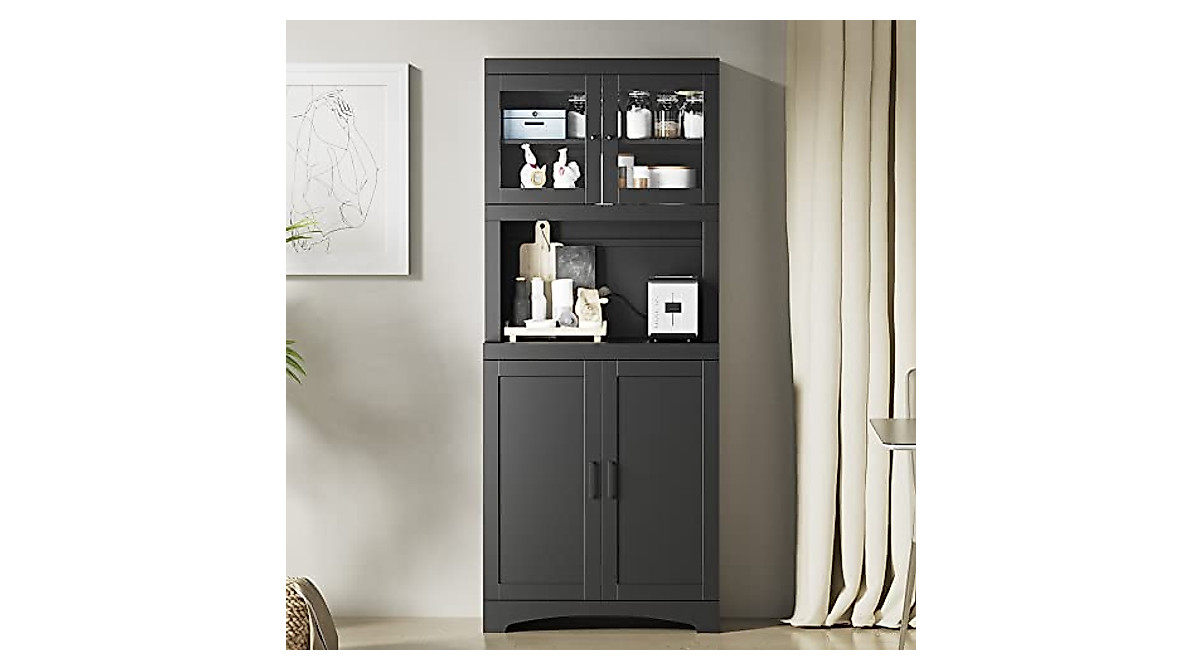 Cozy Castle 70" Kitchen Pantry with Adjustable Shelves and Doors