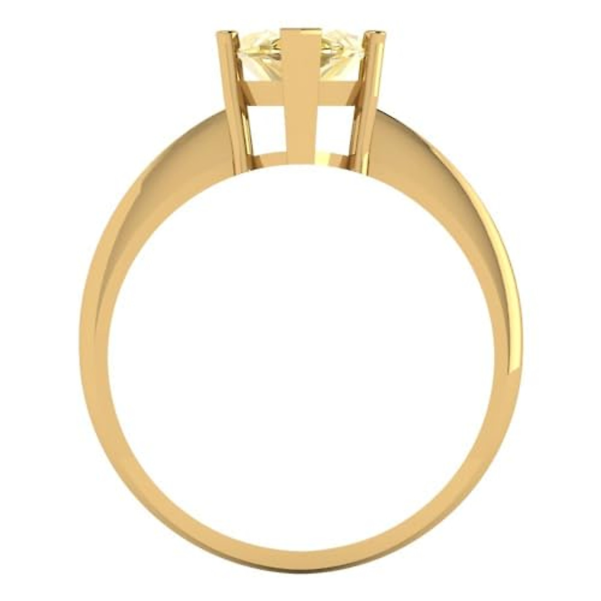 Clara Pucci 2.50 ct Marquise Cut Solitaire Yellow Simulated Diamond Engagement Bridal Promise Anniversary Ring 18K Yellow Gold Size 3.5