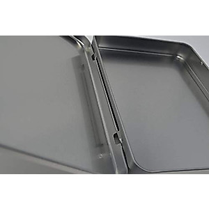 (2 Pack) Tin Container, Large (7.25" x 5.25" x 1") by Crafftin - Hinged, Metal Rectangular tins for Crafts, Survival Supplies, Kitchen Storage, and General Organization