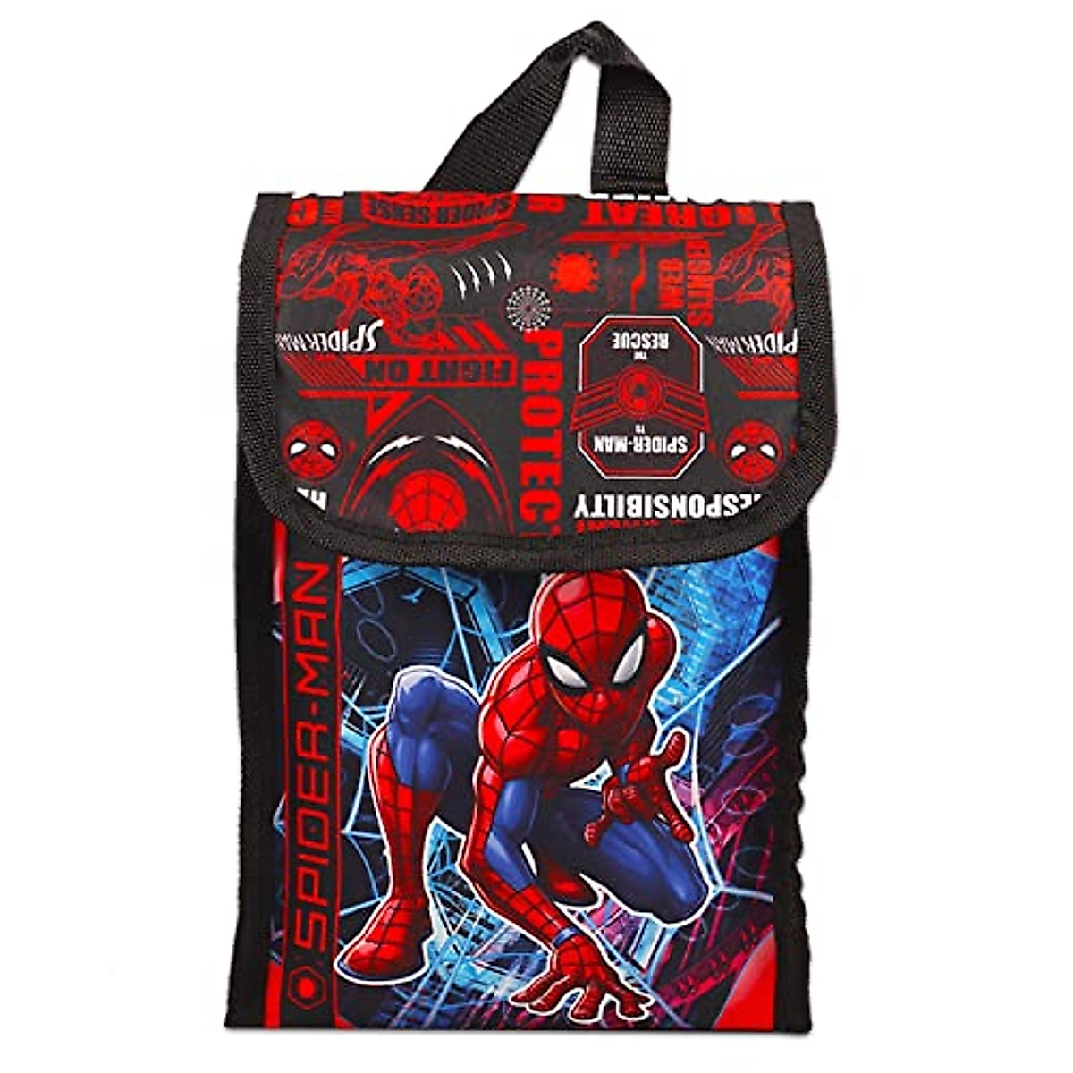 Marvel Studio Spiderman Backpack and Lunch Box Set - 16” Spiderman Backpack for Boys 8-12 Bundle with Spiderman Lunch Box for Boys 8-12, Water Bottle, More