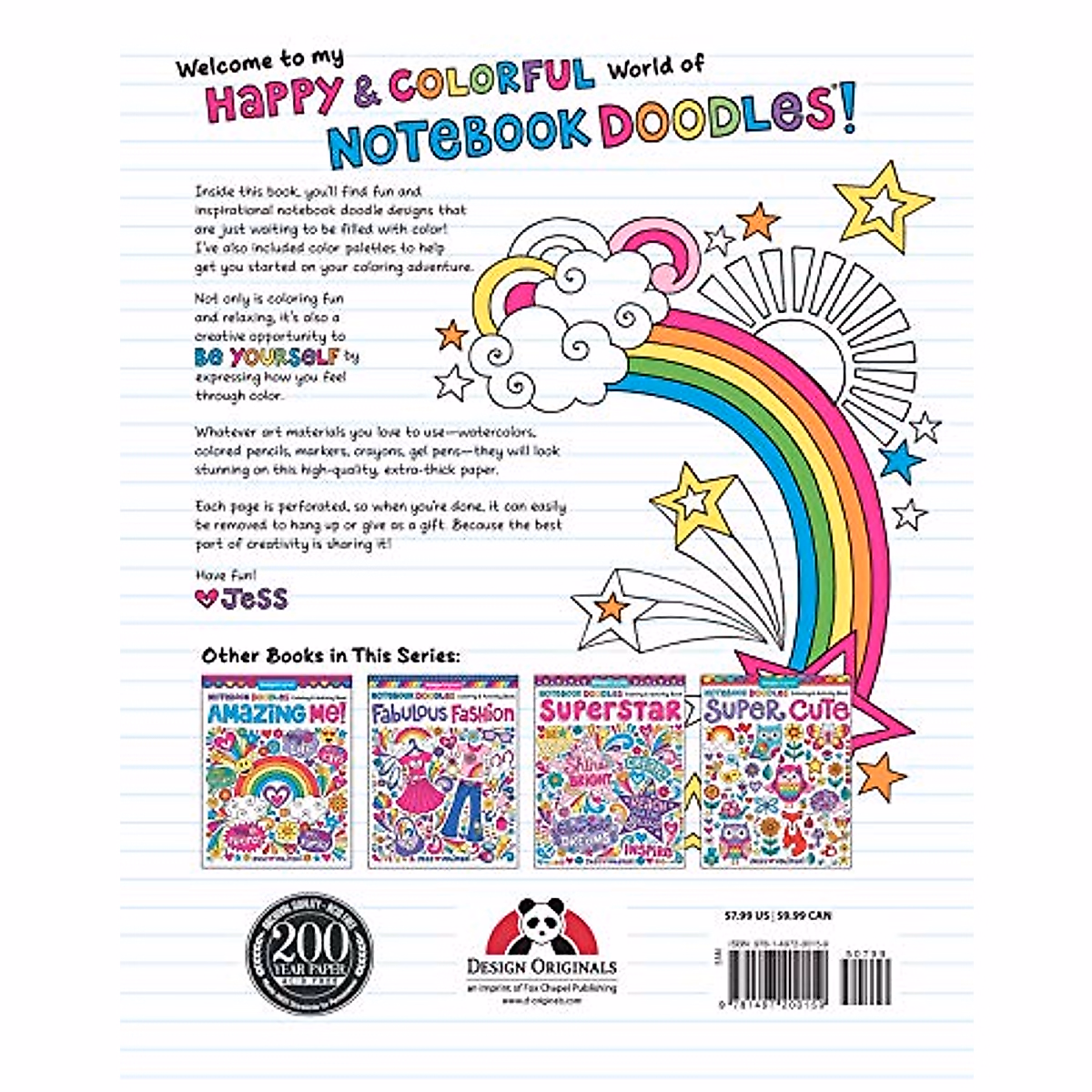 Notebook Doodles Go Girl!: Coloring & Activity Book (Design Originals) 30 Inspiring Designs; Beginner-Friendly Empowering Art Activities for Tweens, on High-Quality Extra-Thick Perforated Paper