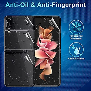 [1Set 5PCS] Galaxy Z Flip 3 Screen Protector, Inside TPU Film + Full Covered Outer + Back Cover Screen Protector, High Clarity, Anti-Shatter, Bubble Free for Samsung Galaxy Z Flip 3 5G Screen Protector