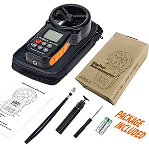Digital Anemometer Barometer Handheld Anemometer, Wind Speed Meter for Wind Speed/Temperature with Wind Chill & Relative Humidity, Altitude, Barometric Pressure measure for HVAC CFM Shooting -AP-007WM