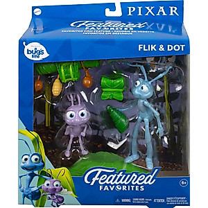 Mattel Disney and Pixar Featured Favorites Flik & Dot A Bug's Life Collectable Figures with Accessories, Highly Posable with Authentic Look, Collectors Gift Ages 6 Years & Up