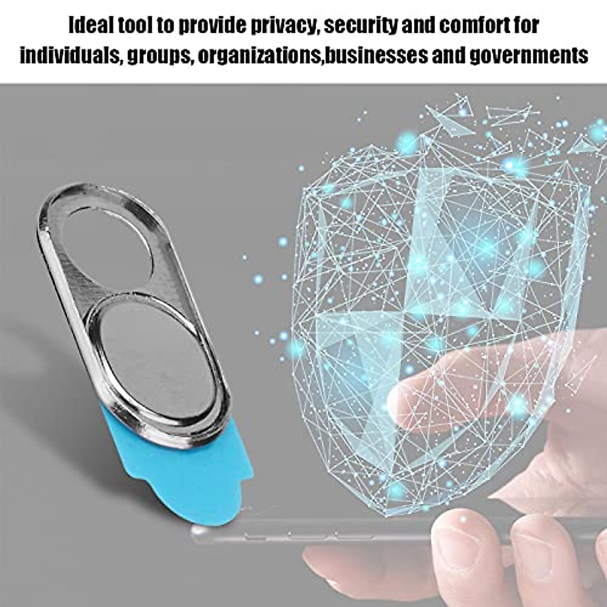 Jopwkuin Laptop Camera Cover, Lens Webcam Cover Sticker Metal Material for Desktops for Protecting Your Digital Life for Tablets(Silver)