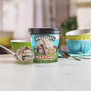 Ben & Jerry's Milk & Cookies Vanilla Ice Cream Pint Non-GMO 16 oz