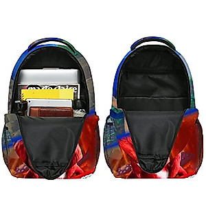 GDFENDU Anime Hedgehogs Knuckles Tail Backpack with Keychain Travel Backpack 17 in Cartoon 3D Print Bookbag Teen Laptop Backpack (A)